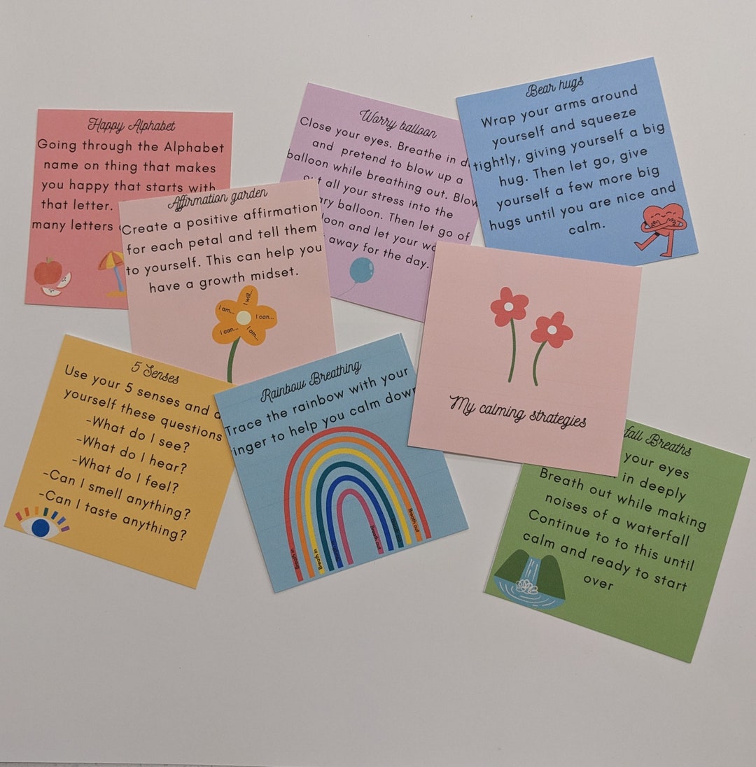 Calm Down Cards Set of 8 - Etsy