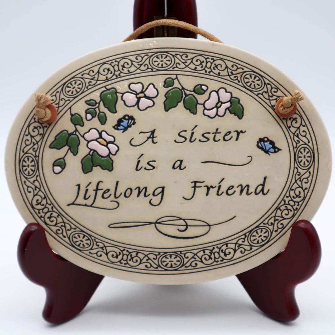Trinity Pottery Wisconsin Wall Hanging Plaque Sisters #187 Floral ...