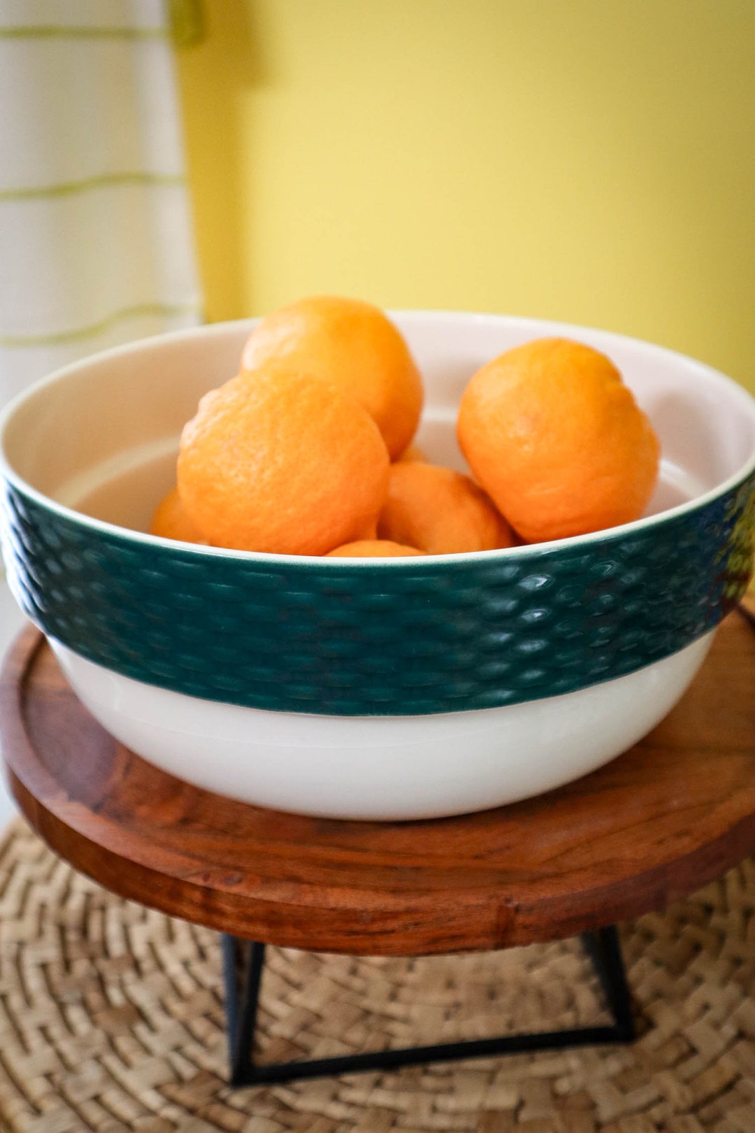 Pagnossin Ironstone Treviso Italy Ceramic Serving Bowl Green Basket ...