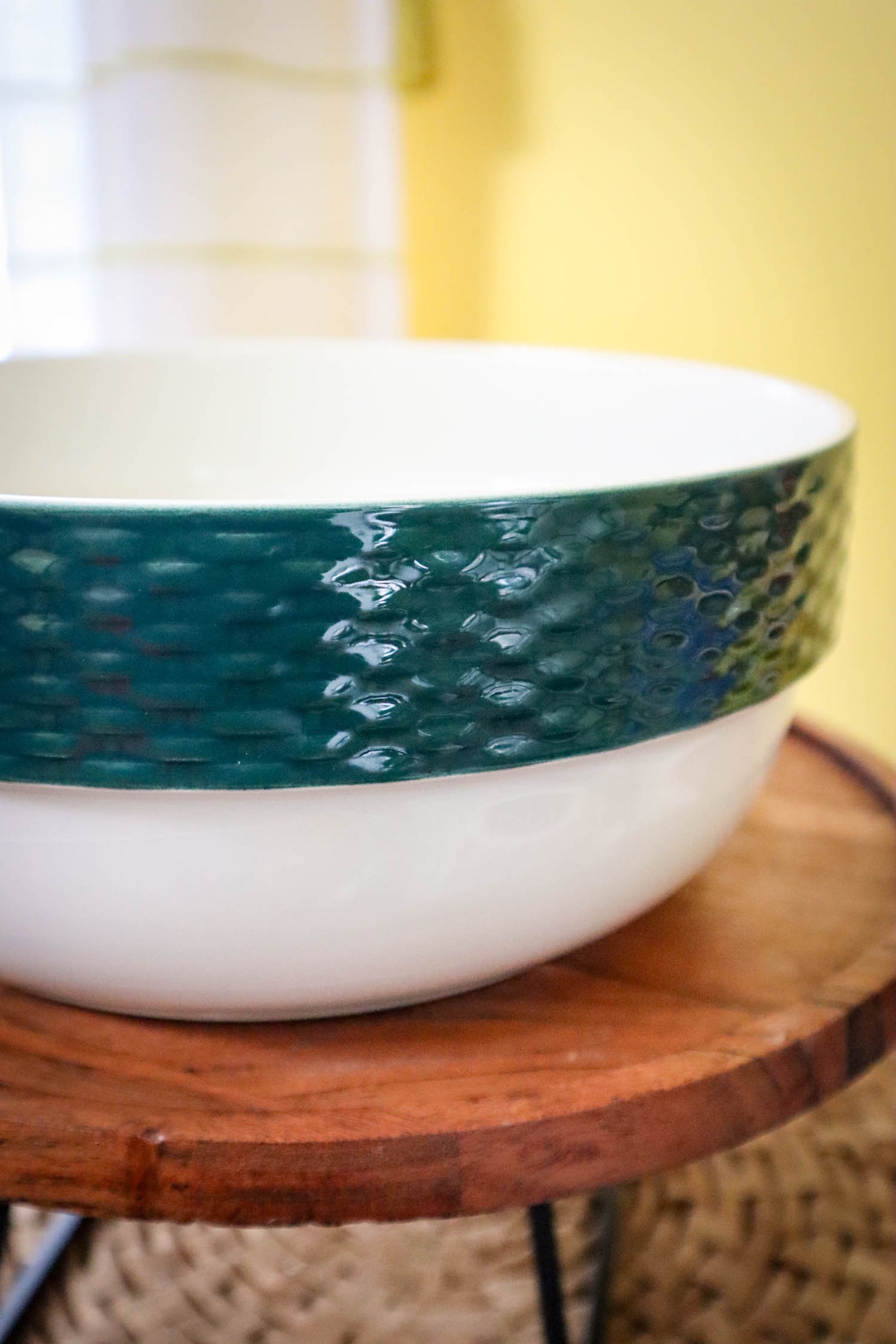 Pagnossin Ironstone Treviso Italy Ceramic Serving Bowl Green Basket ...