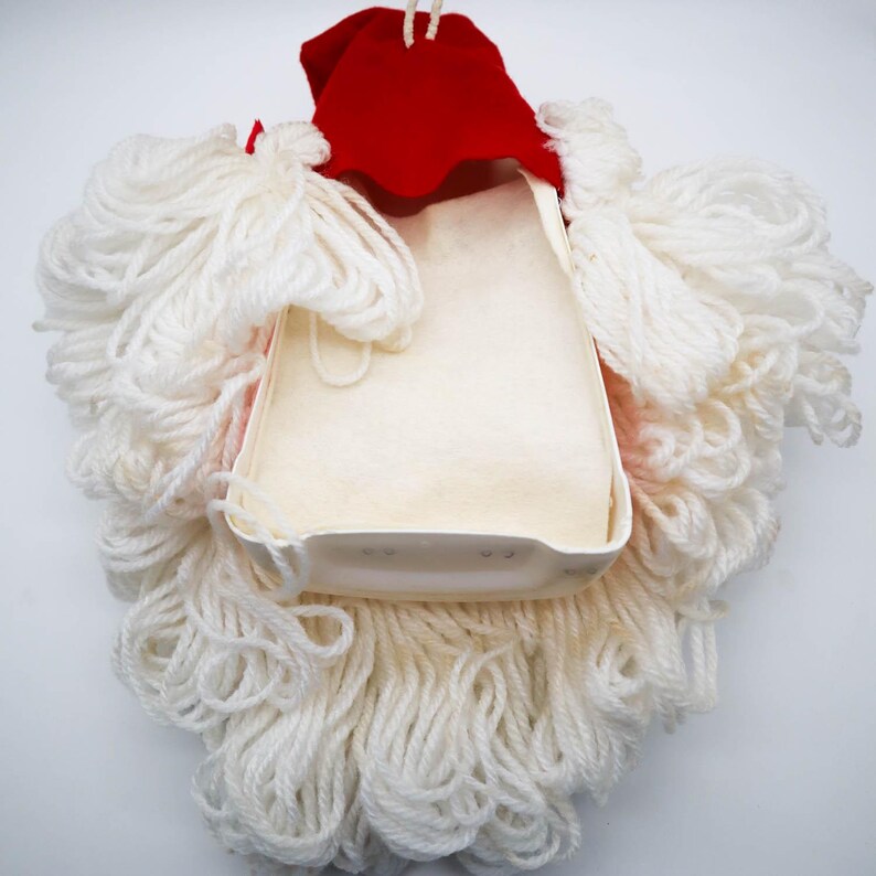 Vintage Felt & Yarn Bleach Bottle Santa Claus Christmas Decoration Wall ...