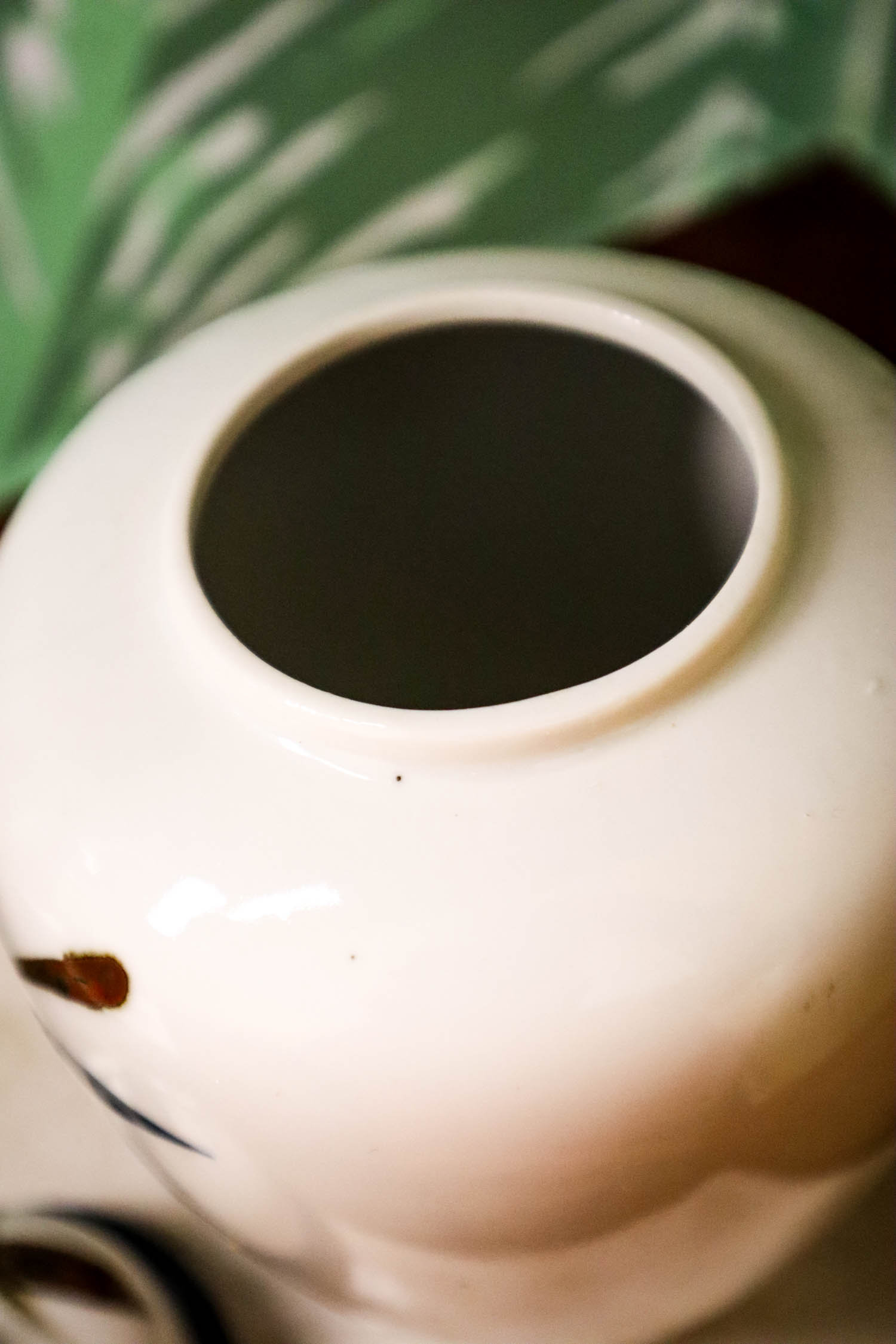 Vintage Japanese Porcelain Ginger Jar With Lid Hand Painted Floral ...