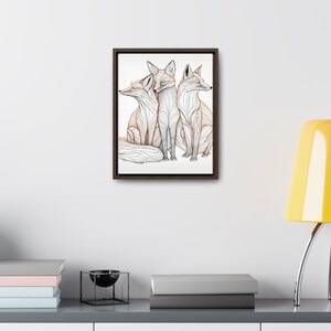 Line Art Print of Fox Artwork. Animal Art for Nursery, Wildlife Prints ...
