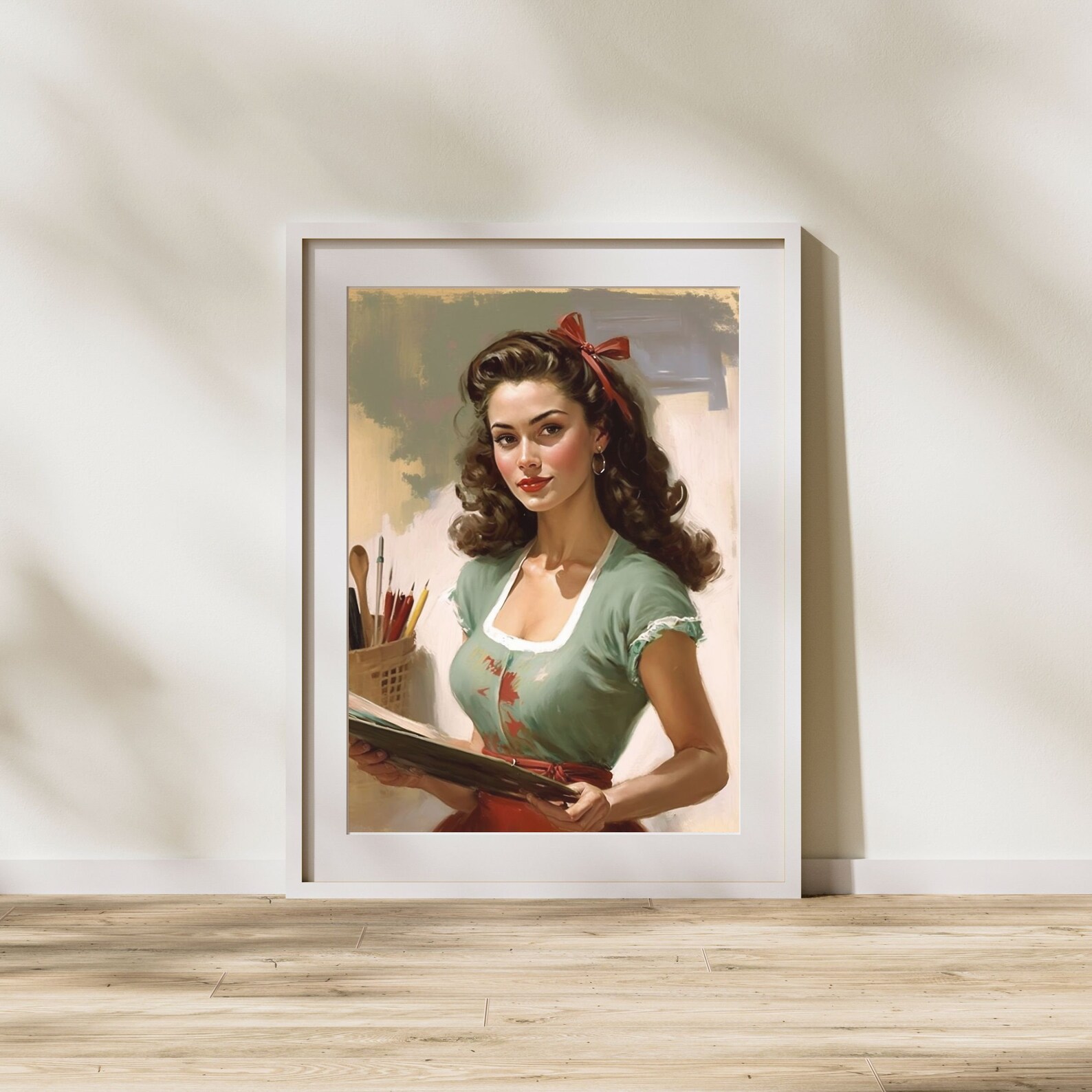Retro Painting Girl Digital Print | Vibrant Art Print | Artist Print ...