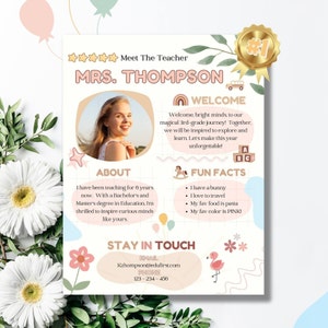Meet the Teacher Template, Boho Meet Teacher Template , Back to School ...