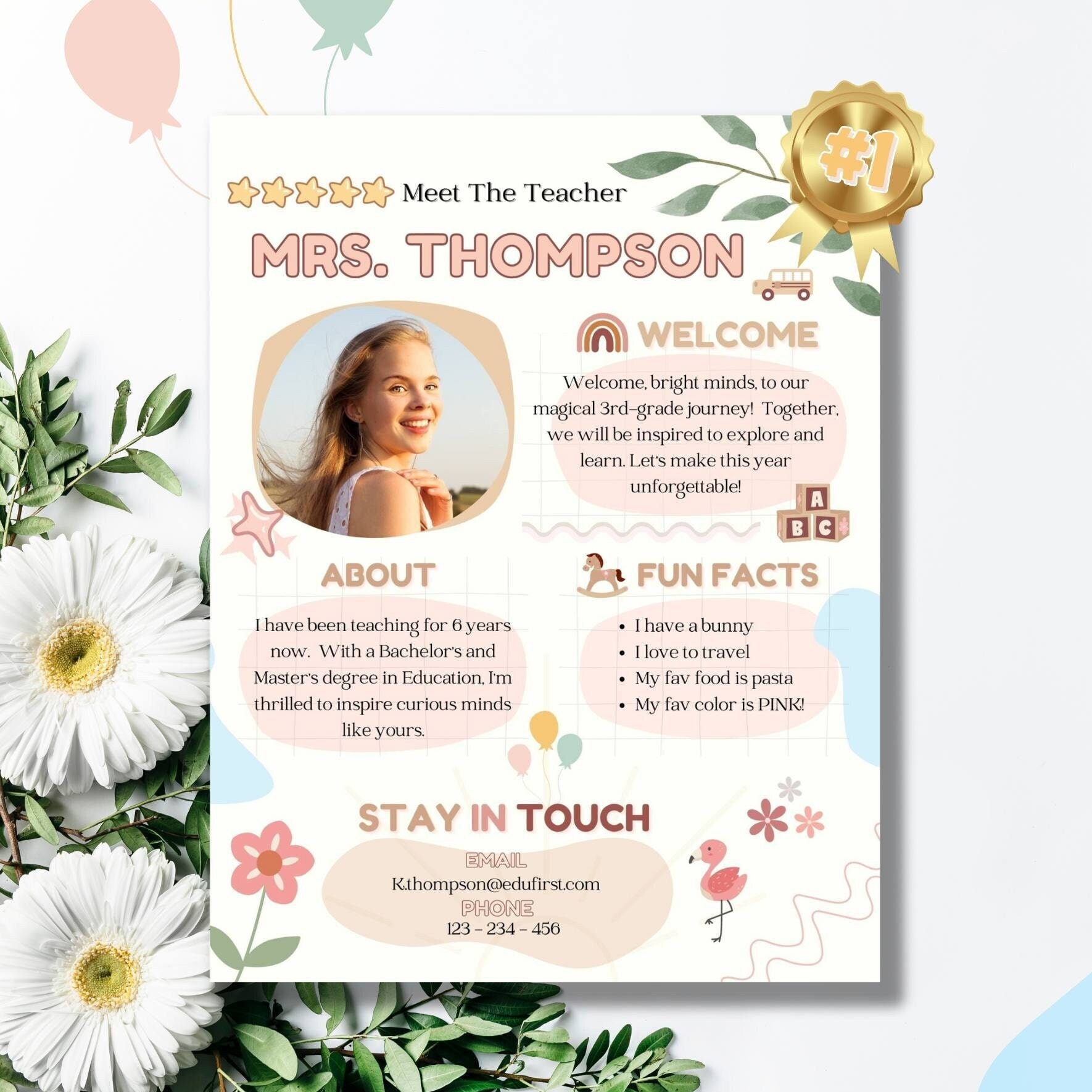 Meet the Teacher Template, Boho Meet Teacher Template , Back to School ...