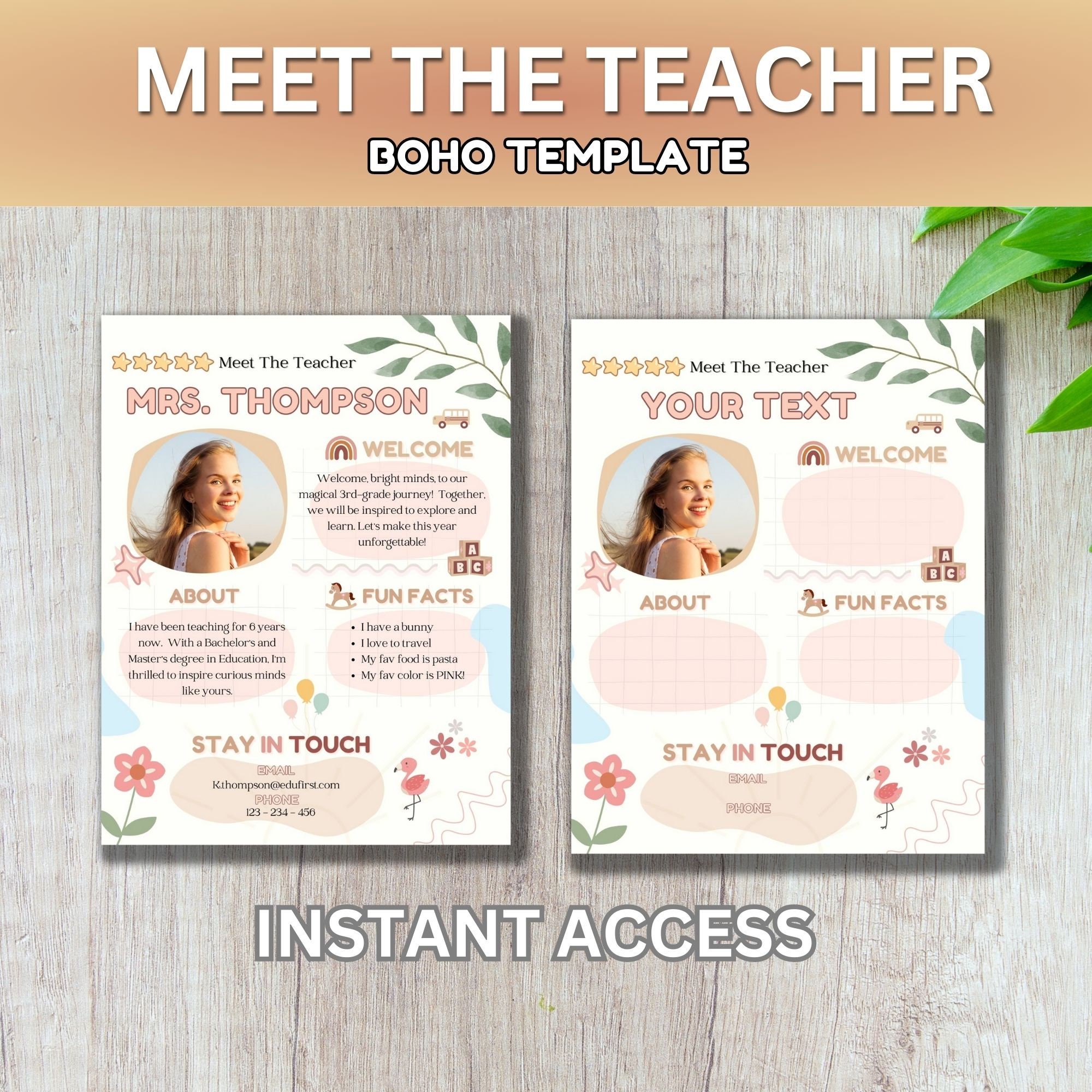 Meet the Teacher Template, Boho Meet Teacher Template , Back to School ...