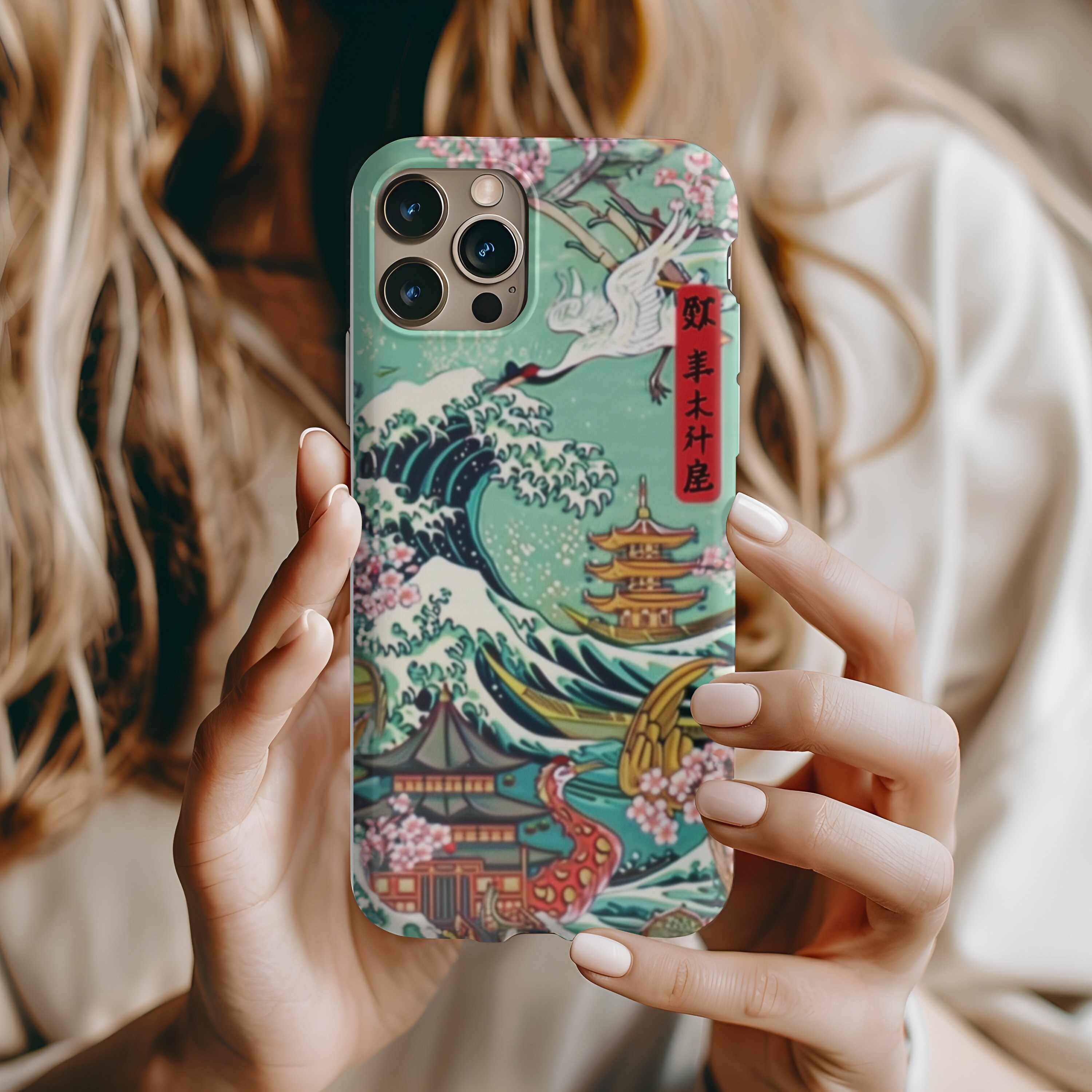 Traditional Japanese Wave Phone Case, Great Kanagawa Wave Mood Board ...