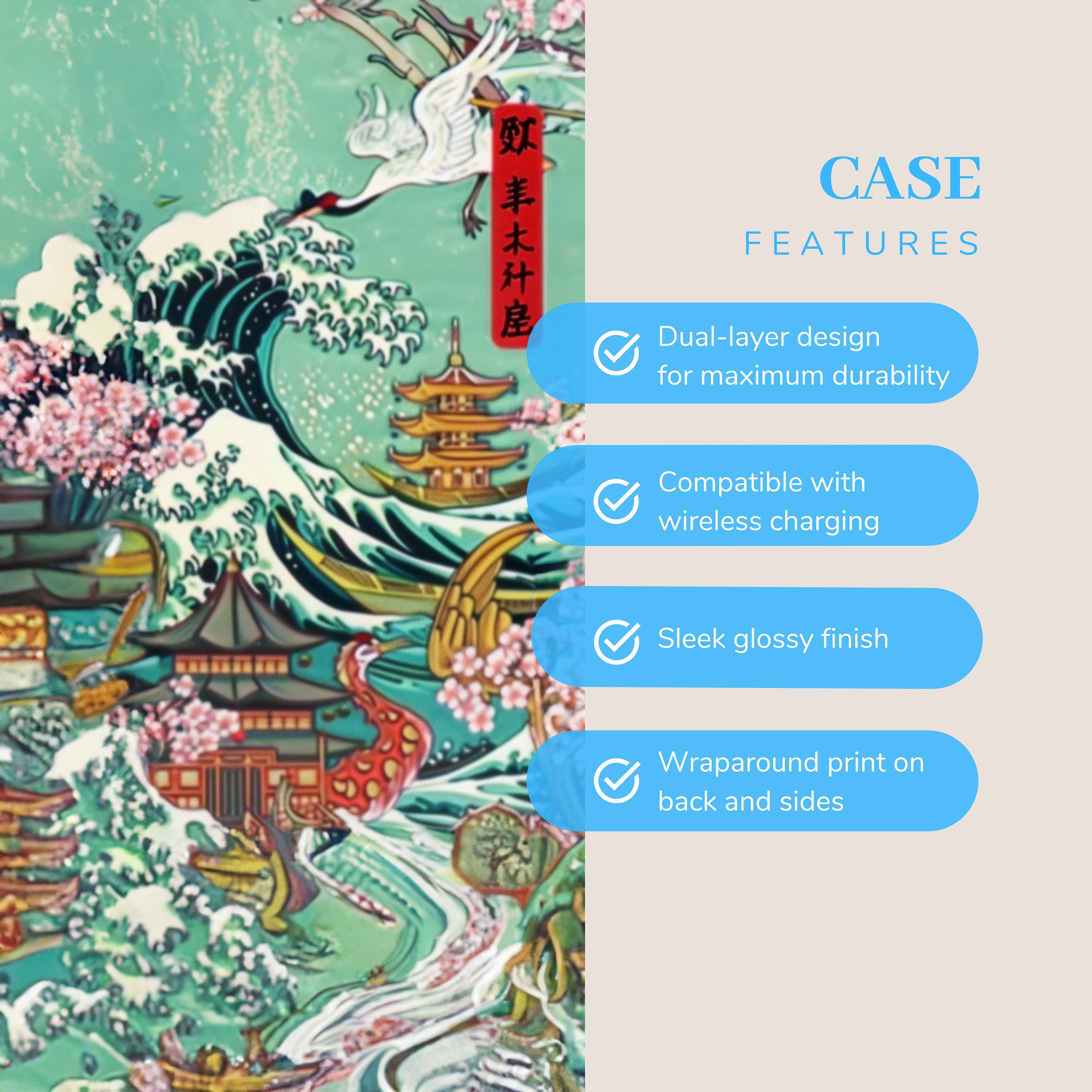 Traditional Japanese Wave Phone Case, Great Kanagawa Wave Mood Board ...