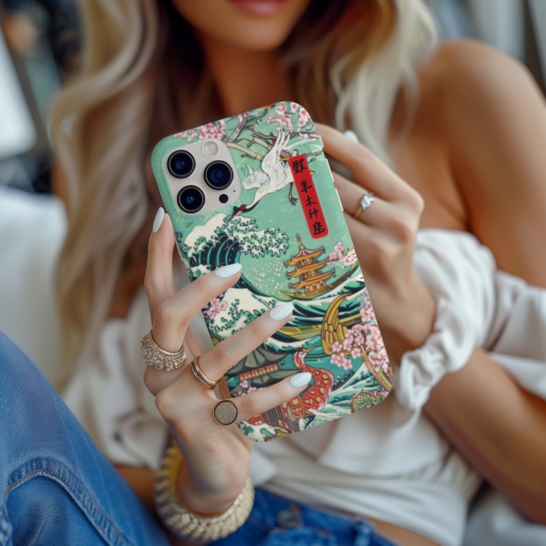 Traditional Japanese Wave Phone Case, Great Kanagawa Wave Mood Board ...
