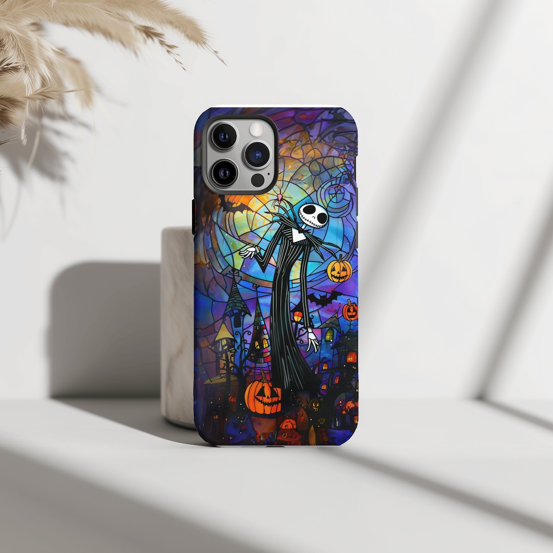 Jack Skellington Stained Glass Halloween Phone Case, Nightmare Before ...