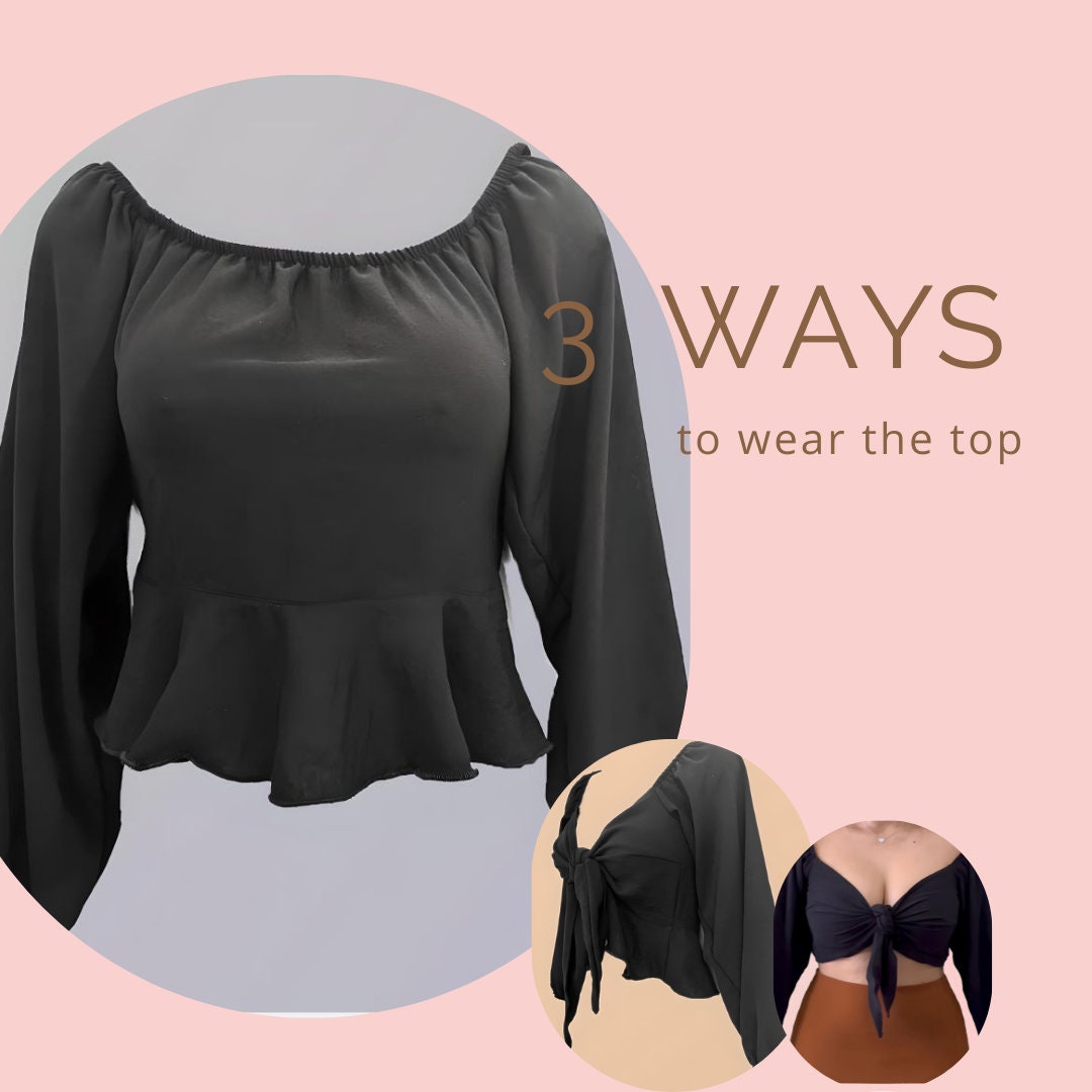 Tie Front Ruffled Top, PDF Sewing Pattern, Women's Sewing Patterns ...