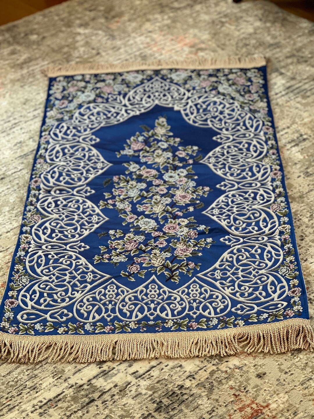 Luxury Jacquard Woven Prayer Mat: Embossed Floral Sejadah - Etsy