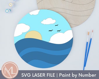 Paint by Number Laser SVG File, DIY Paint Kit Glowforge Cut File - Etsy
