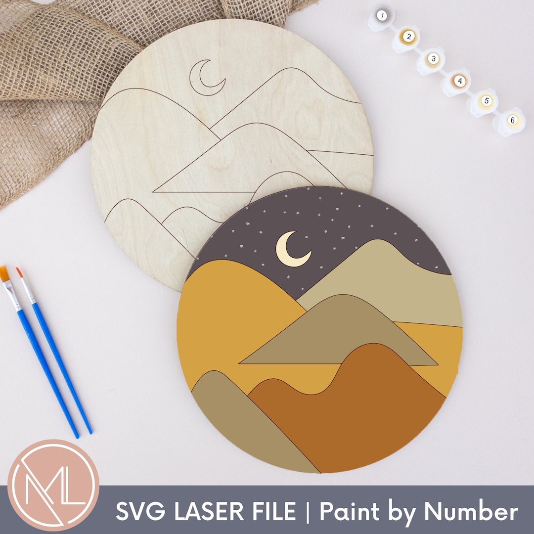 Paint by Number Laser SVG File, DIY Paint Kit Glowforge Cut File - Etsy