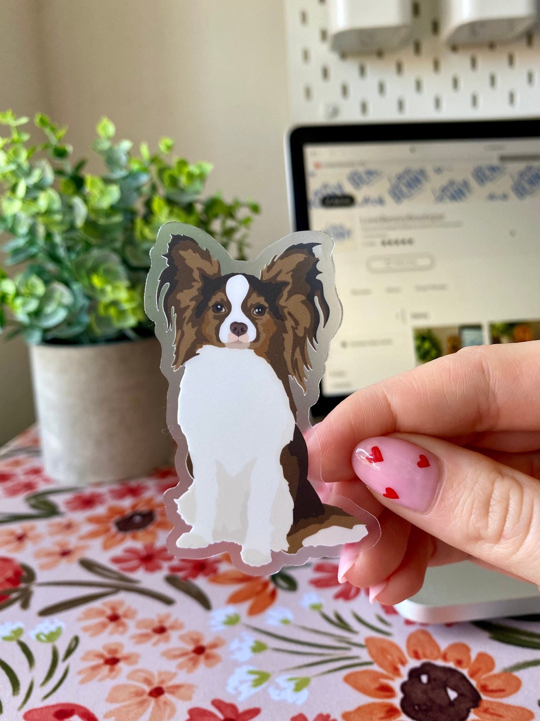 Papillon Dog Sticker Decal for Waterbottle Phone and Laptop Removable ...