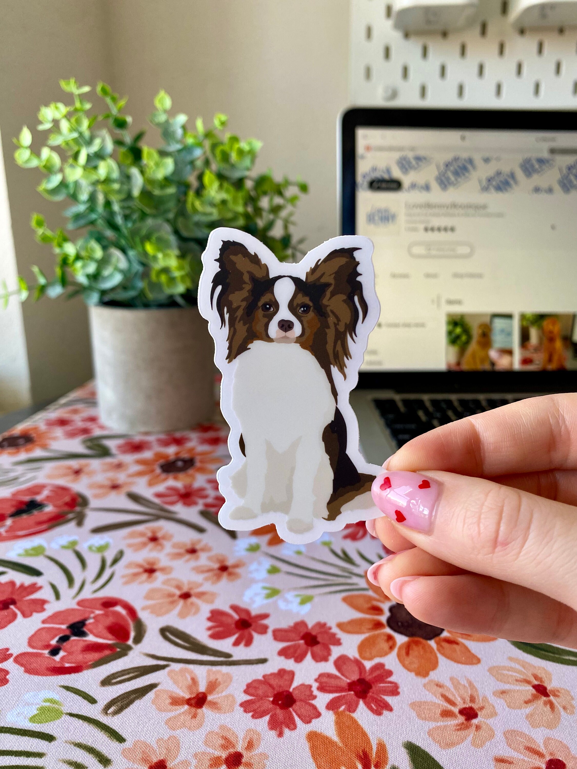 Papillon Dog Sticker Decal for Waterbottle Phone and Laptop Removable ...