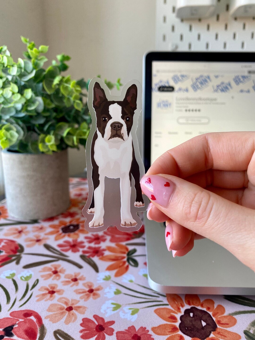 Boston Terrier Dog Sticker Decal for Waterbottle Phone and Laptop ...