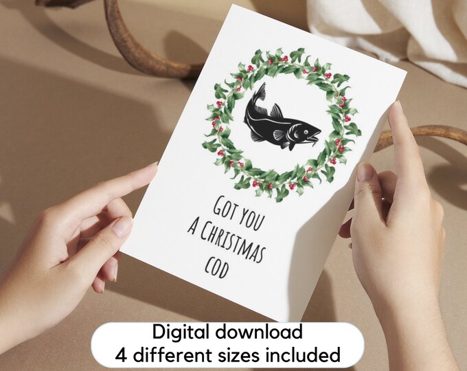 Got You A Christmas Cod - Funny Pun Christmas Card - Punny Holiday ...