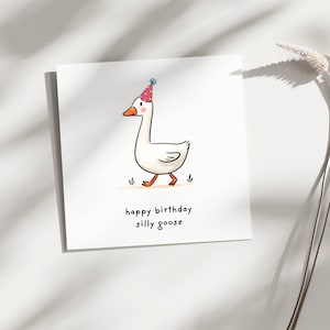 Silly Goose Birthday Card Goose Game Greeting Card, Goose With Party ...