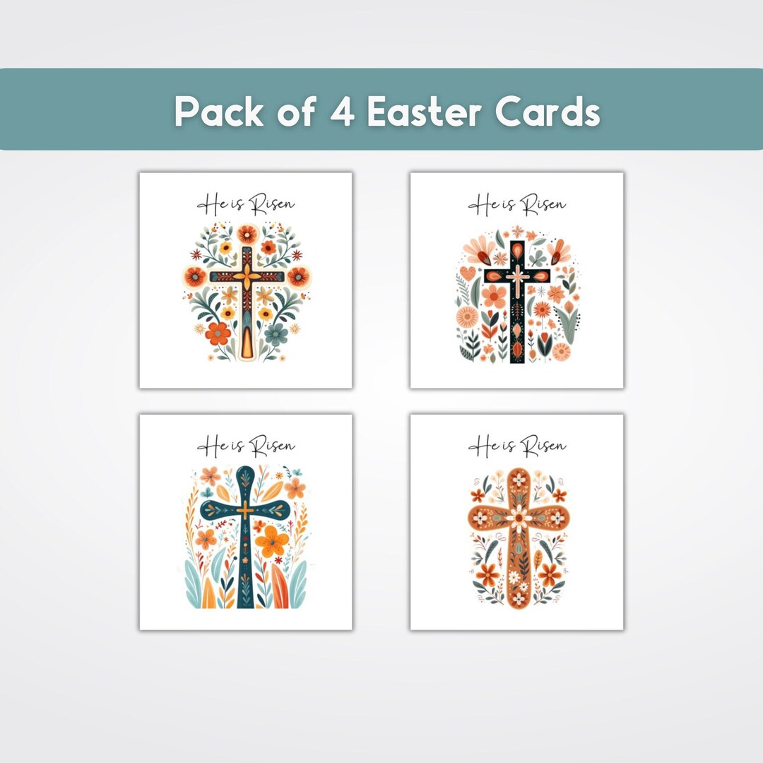 Easter Cards, Religious Easter Cards, Cross Easter Card, He is Risen ...