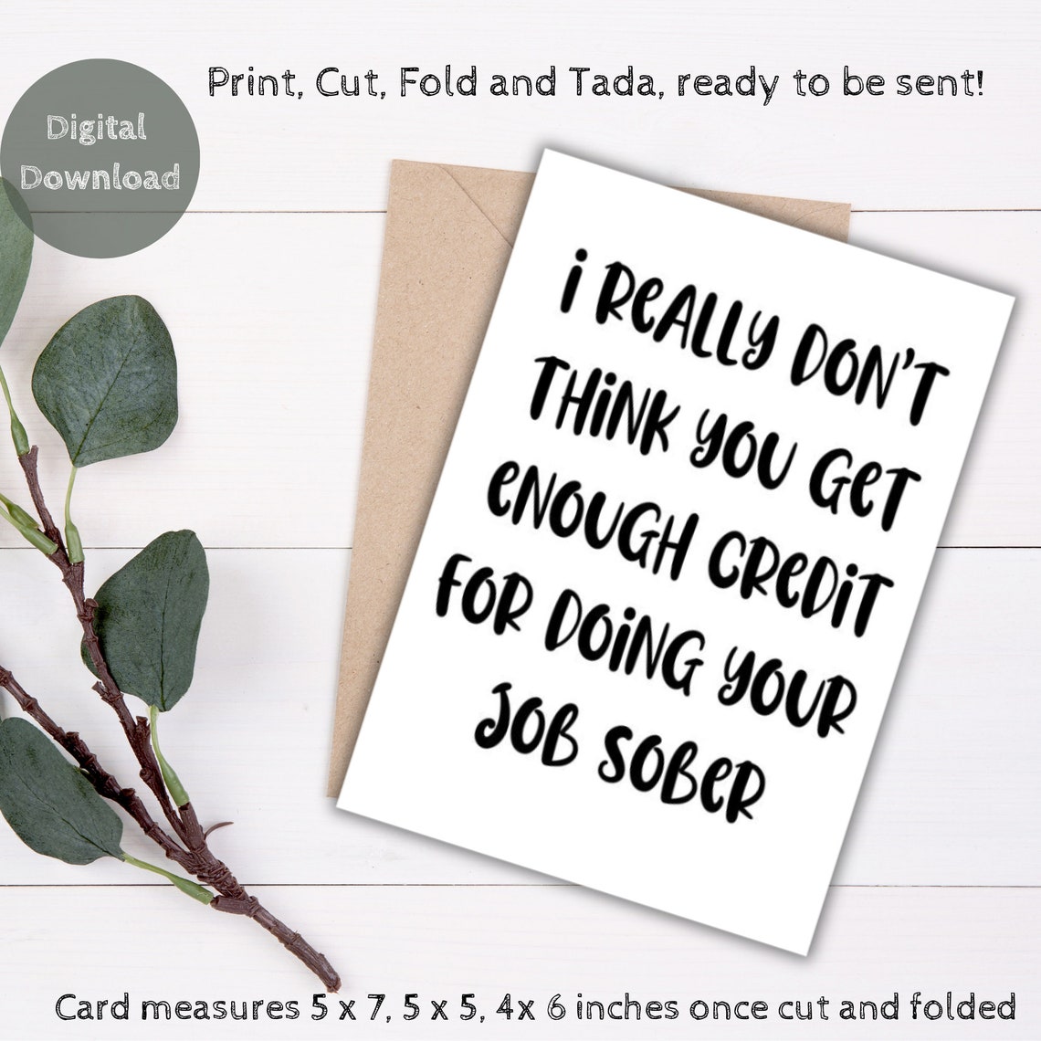 Printable Birthday Card, Funny Thank You Card for Boss, Card for Boss ...