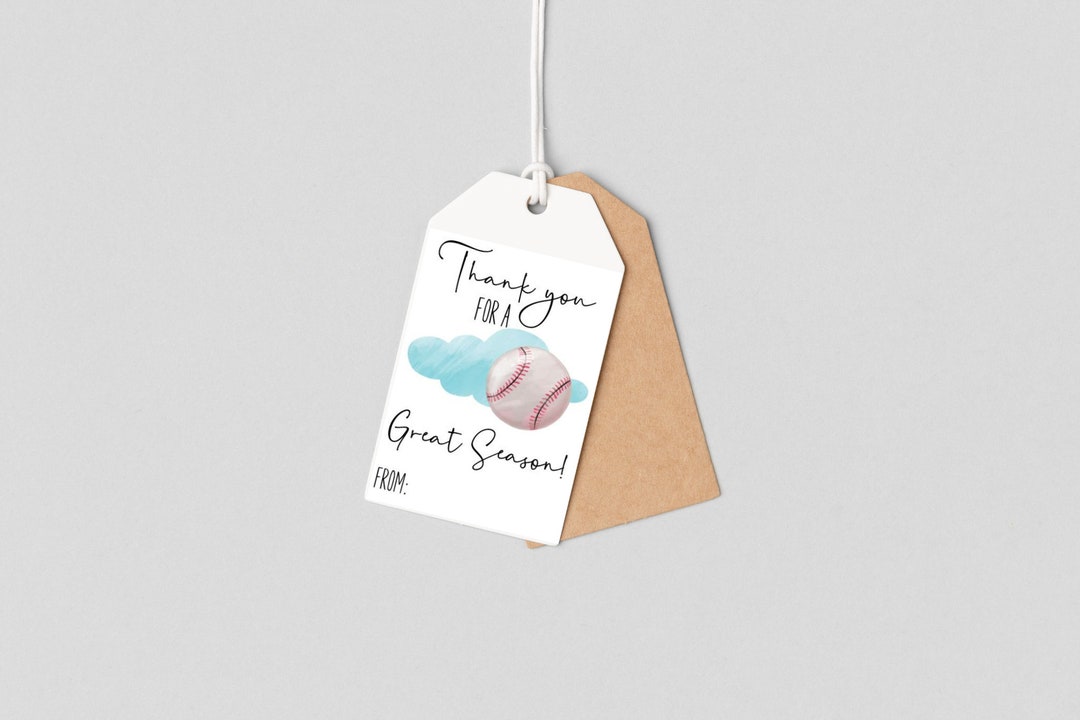Thank You Tags Printable Gift Tags Baseball Printable Gift Tags Thank ...