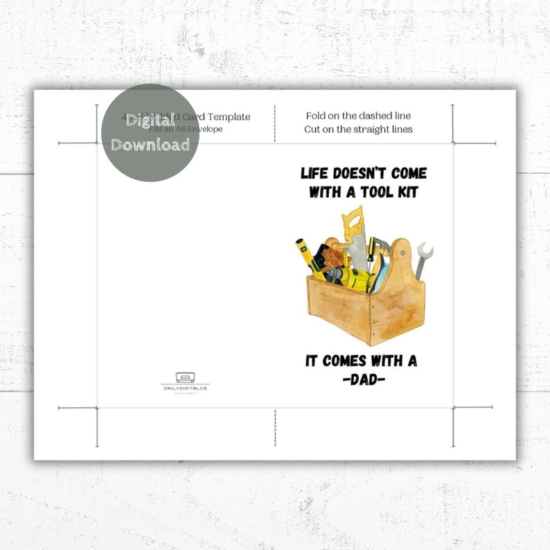 Funny Father's Day Card, Toolbox Dad Card, Toolbox Birthday Dad Toolkit ...