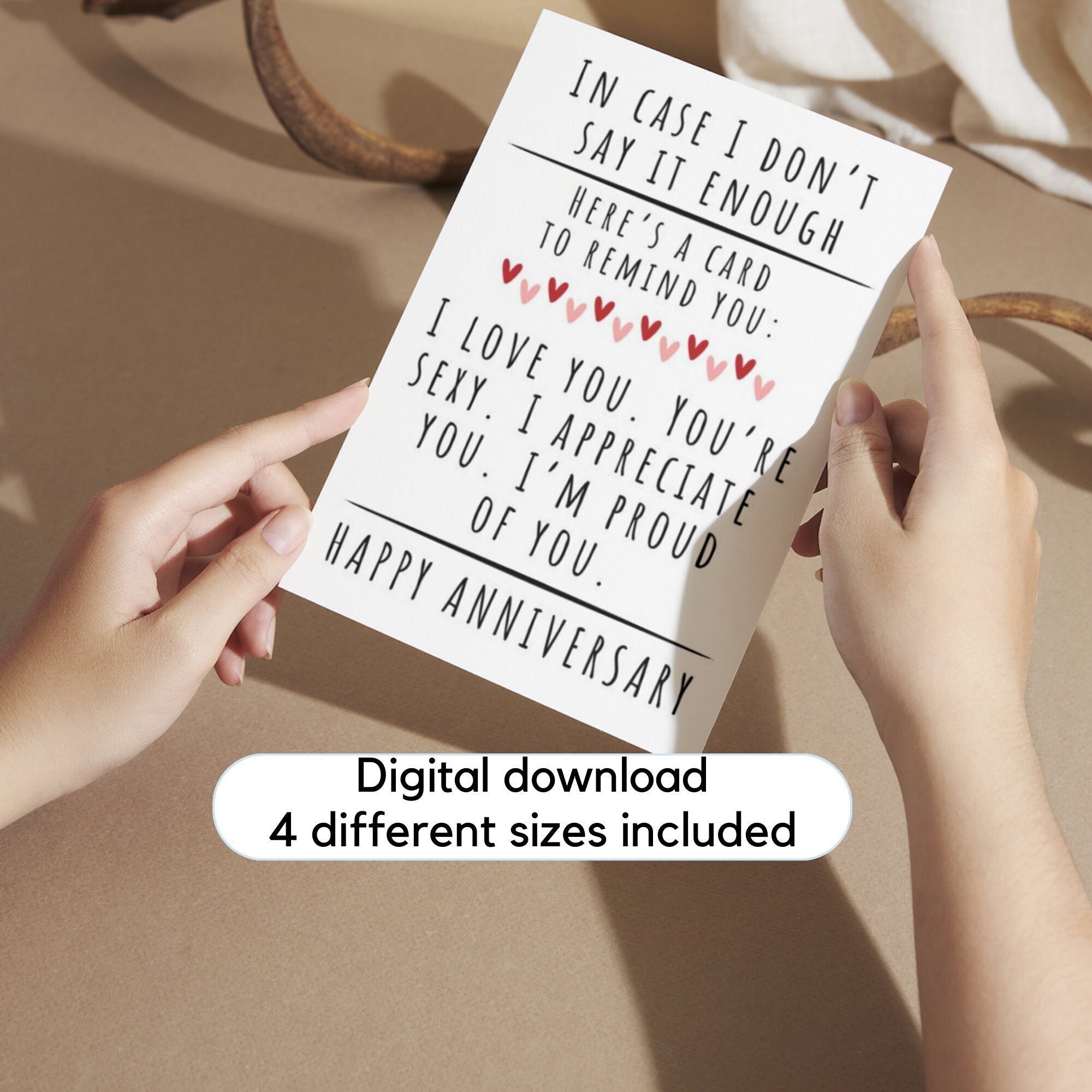 Printable Anniversary Card, Card for Husband, Card for Wife, Boyfriend ...