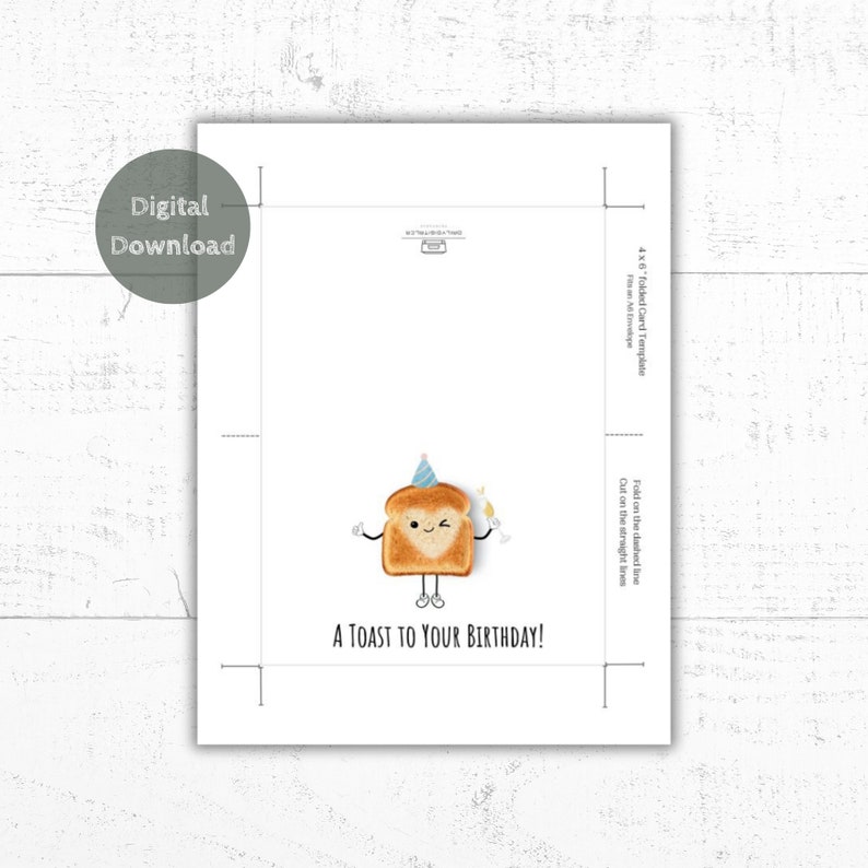 Printable Funny Birthday Card A Toast to Your Birthday Card - Etsy