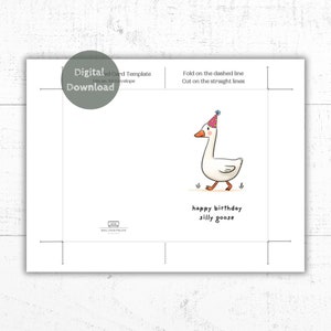 Silly Goose Birthday Card Goose Game Greeting Card, Goose With Party ...