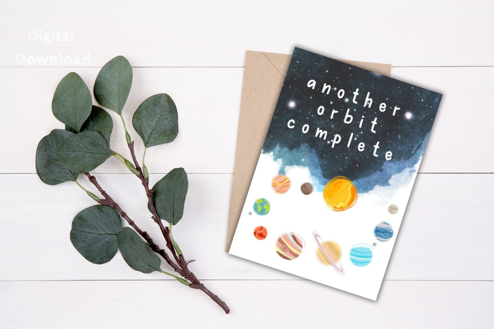 Space Birthday Card Printable Galaxy Theme Printable Solar System ...