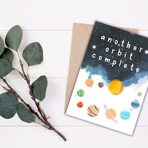 Space Birthday Card Printable Galaxy Theme Printable Solar System ...