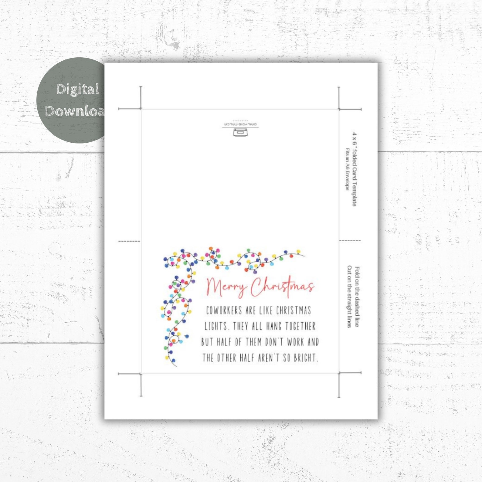 Printable Christmas Card for Coworkers, Funny Work Christmas Card, for ...