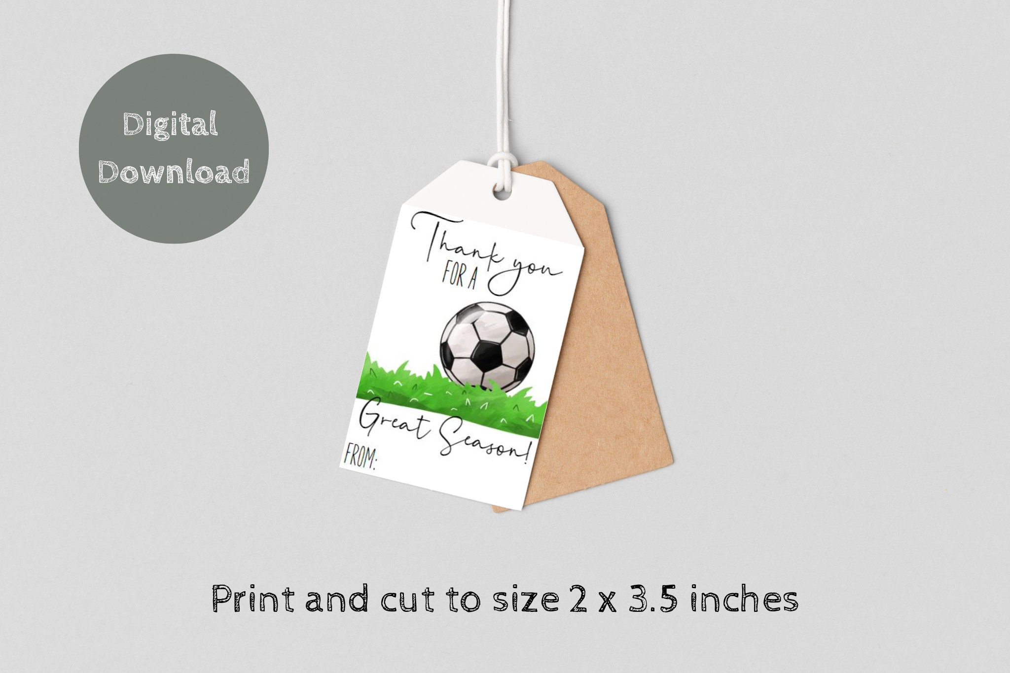 Thank You Tags Printable Gift Tags Soccer Printable Gift Tags Thank You ...
