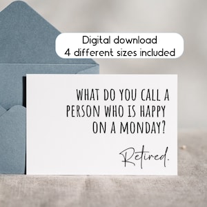 Printable Funny Retirement Card, Coworker Leaving Gift Happy Retirement ...