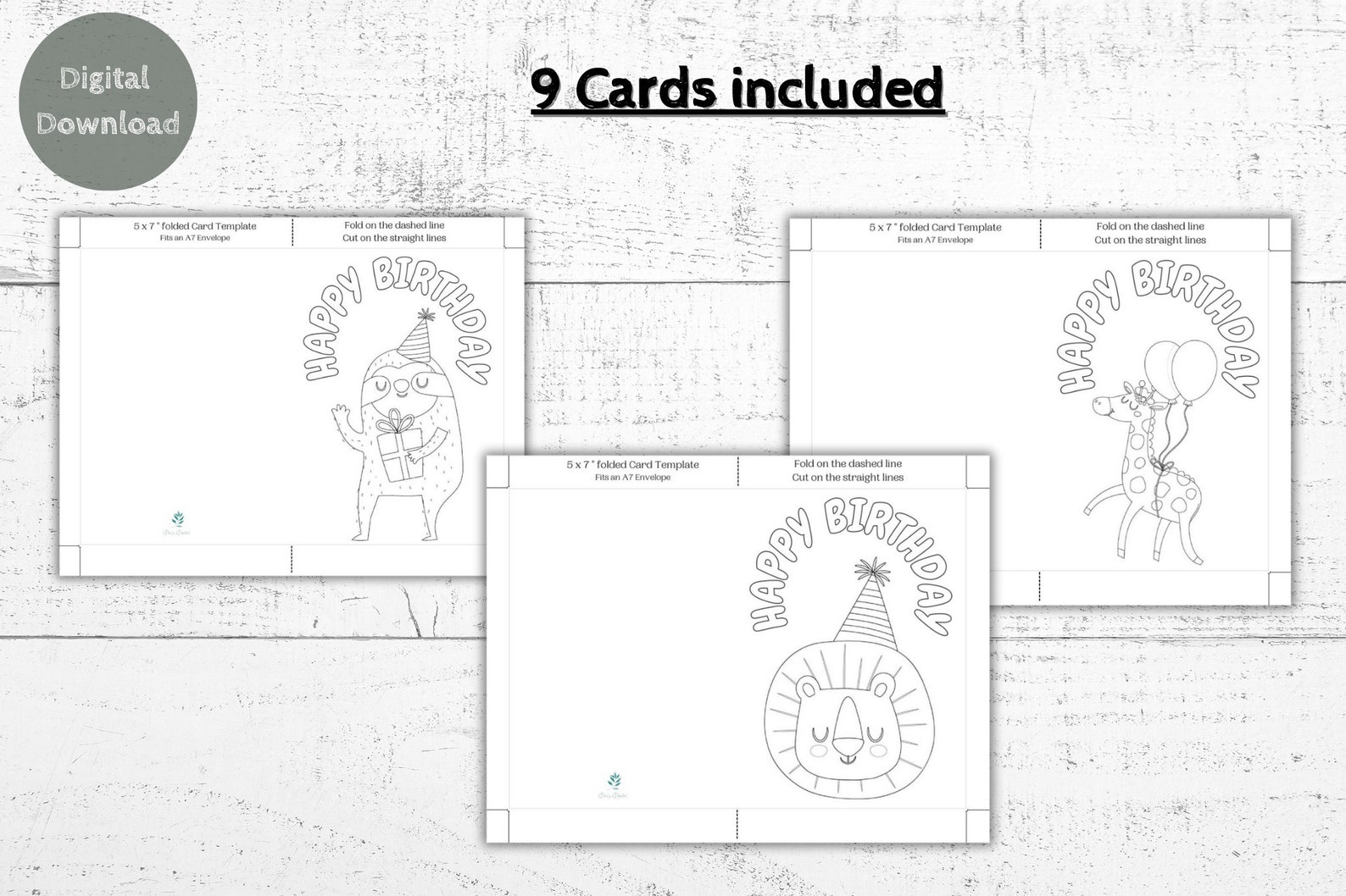 Printable Birthday Coloring Cards, Birthday Cards for Kids, Birthday ...