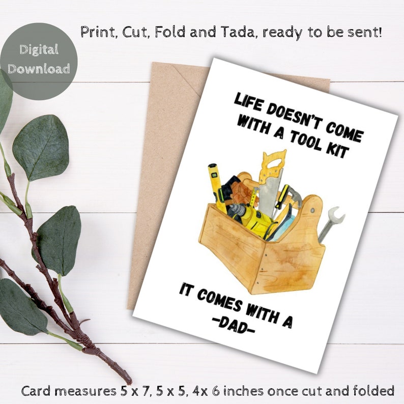 Funny Father's Day Card, Toolbox Dad Card, Toolbox Birthday Dad Toolkit ...