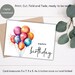 Printable Birthday Card Balloons, Watercolor Balloons Birthday Card ...