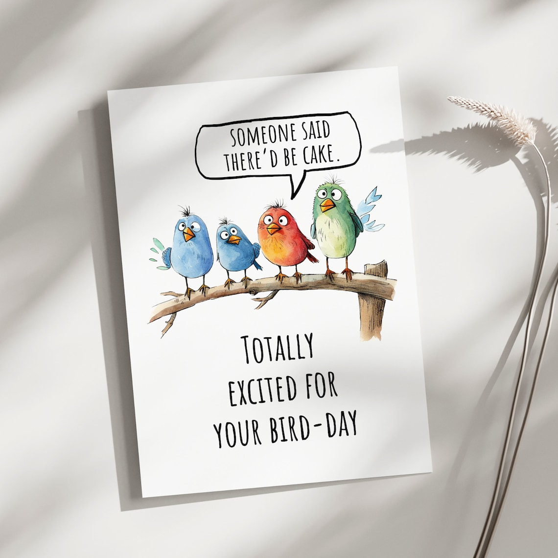 Funny Bird Pun Birthday Card Bird Day Card Funny Birthday Card for ...