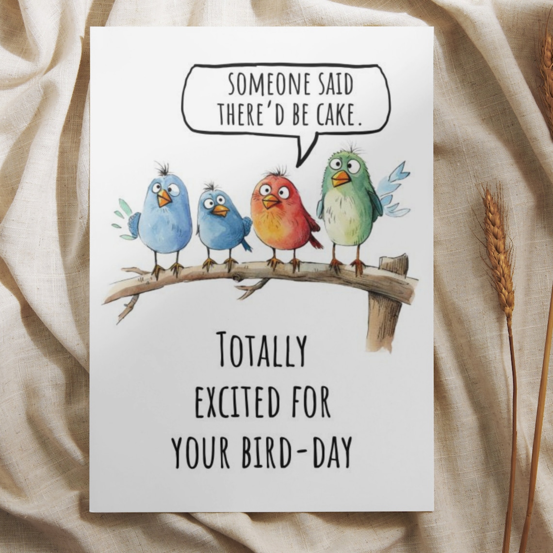 Funny Bird Pun Birthday Card Bird Day Card Funny Birthday Card for ...