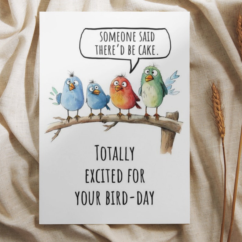 Funny Bird Pun Birthday Card Bird Day Card Funny Birthday Card for ...