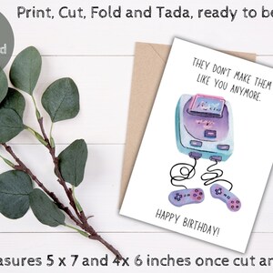 Printable Gamer Birthday Card Funny Birthday Card Birthday Card for Him ...