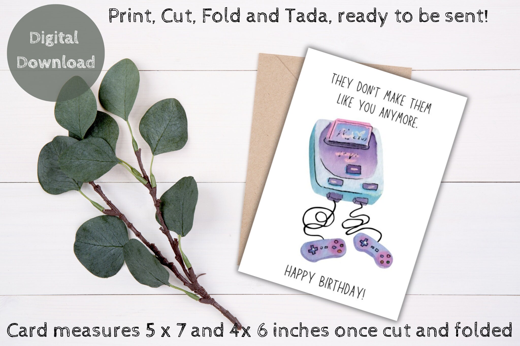 Printable Gamer Birthday Card Funny Birthday Card Birthday - Etsy