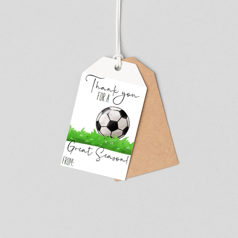 Soccer Thank You Tag - Etsy