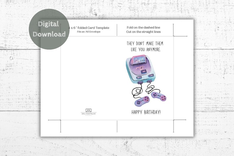 Printable Gamer Birthday Card Funny Birthday Card Birthday Card for Him ...