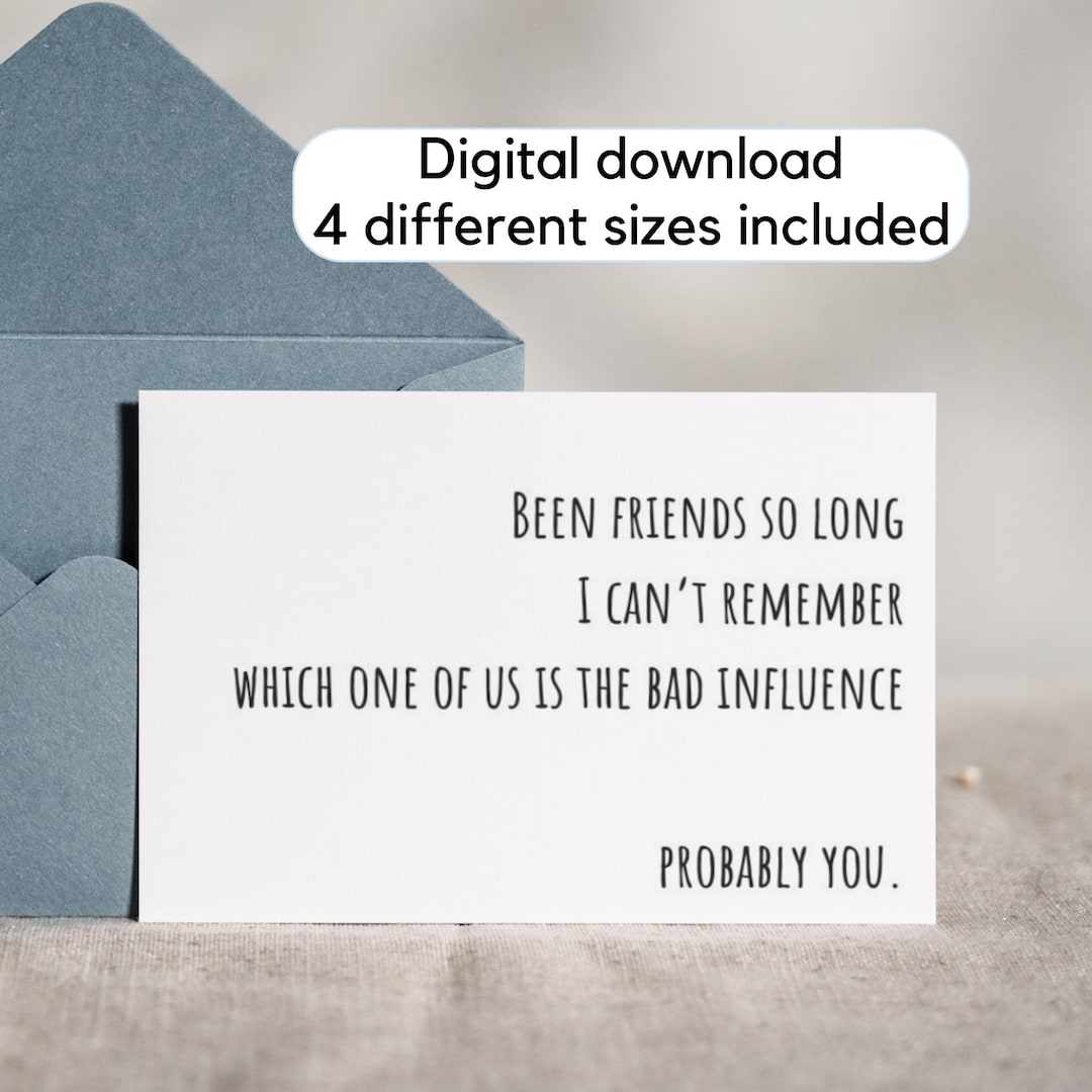 Printable Best Friend Card, Just Because Card, Bestie Birthday, Best ...