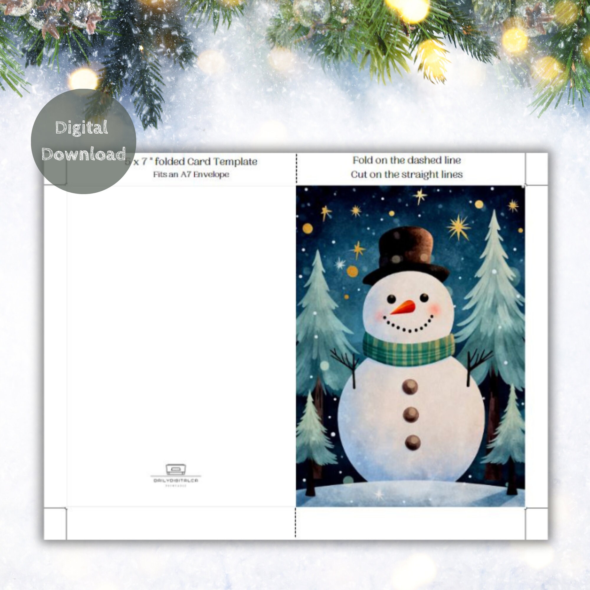 Printable Christmas Card Bundle, Digital Christmas Card Bundle, Happy ...