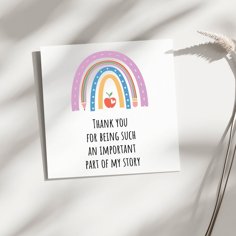Printable Thank You Teacher Appreciation Card Digital Teacher Birthday ...