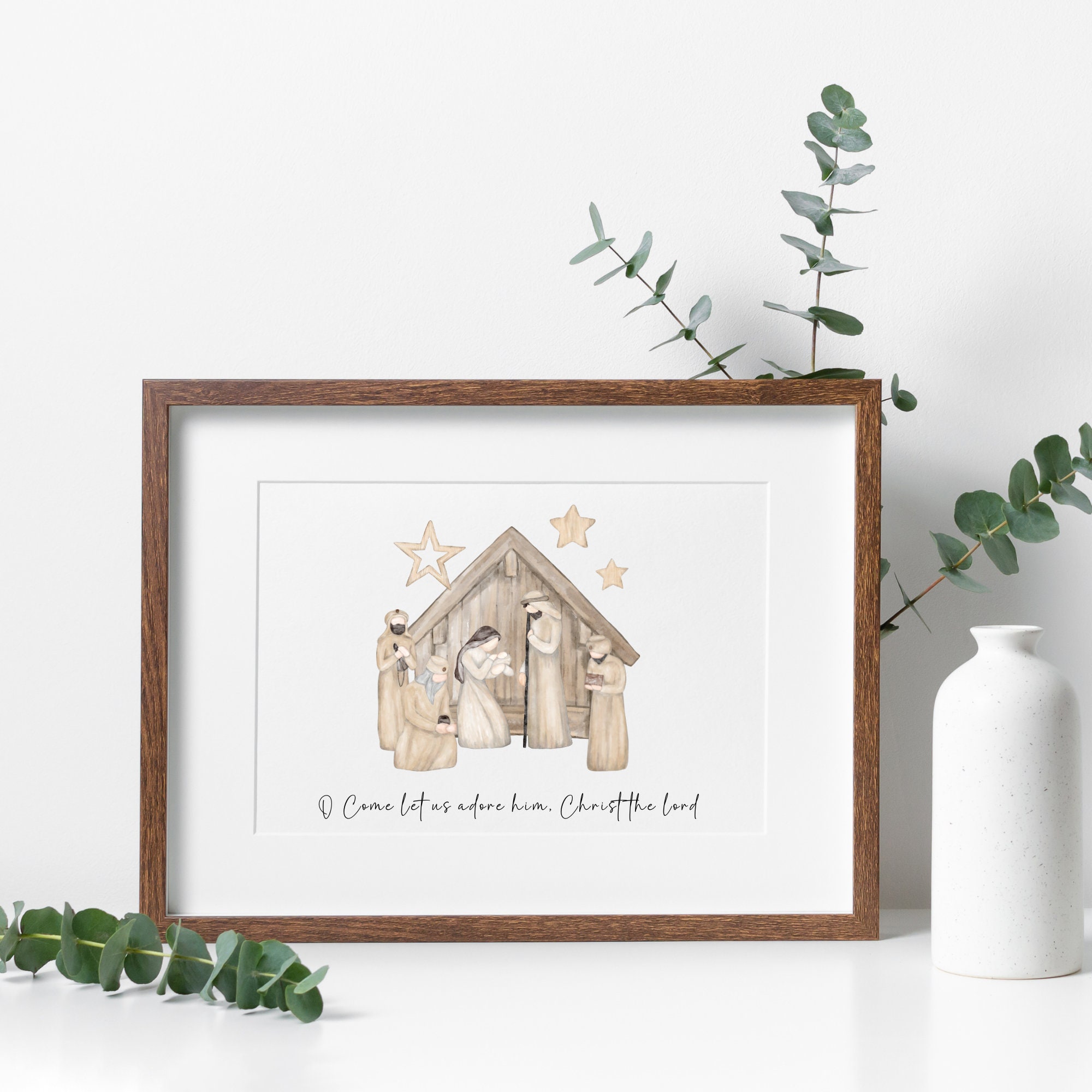 Printable Nativity Scene, Christmas Nativity Scene, Birth of Christ ...
